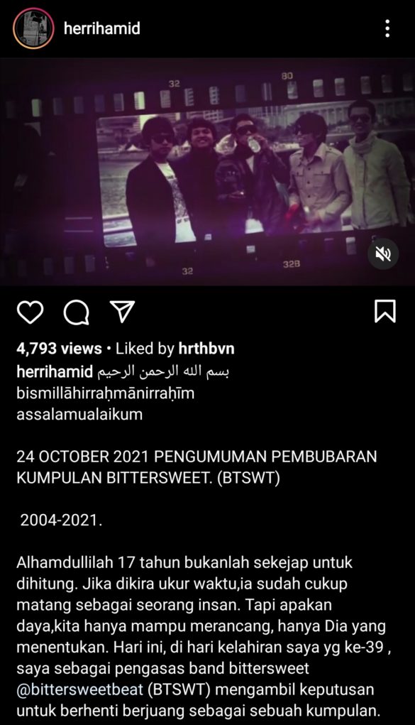 Bittersweet Bubar Selepas 17 Tahun - Music Addicts Malaysia